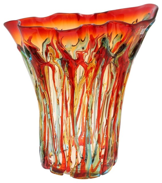 GlassOfVenice Murano Glass Mars Abstract Art Vase - Contemporary ...