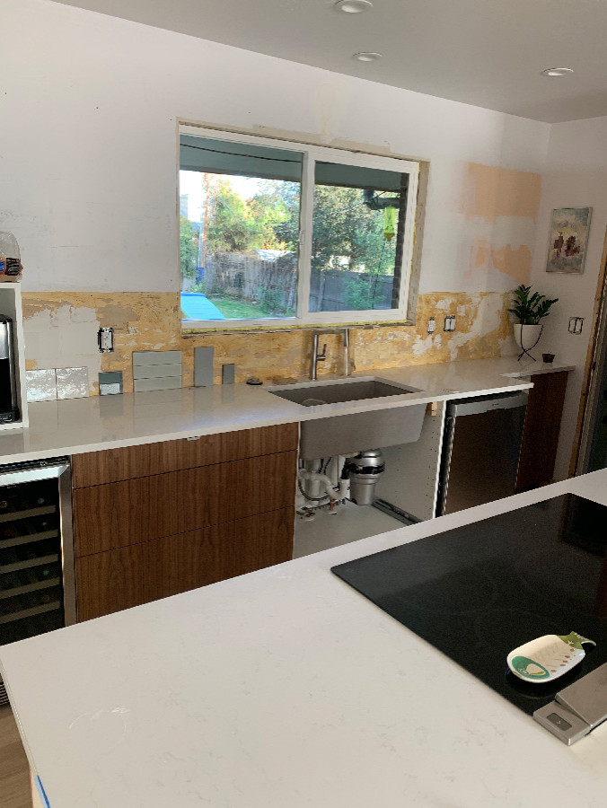 Walnut Kitchen Backsplash Help... Square, subway, calm, bold?