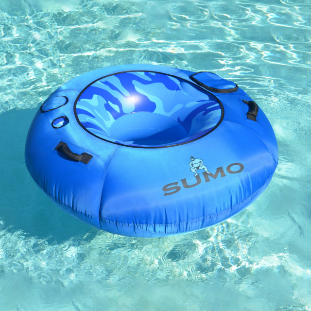 54-Inch Inflatable Blue Camouflage Swimming Pool Tube w/ Cup Holder ...