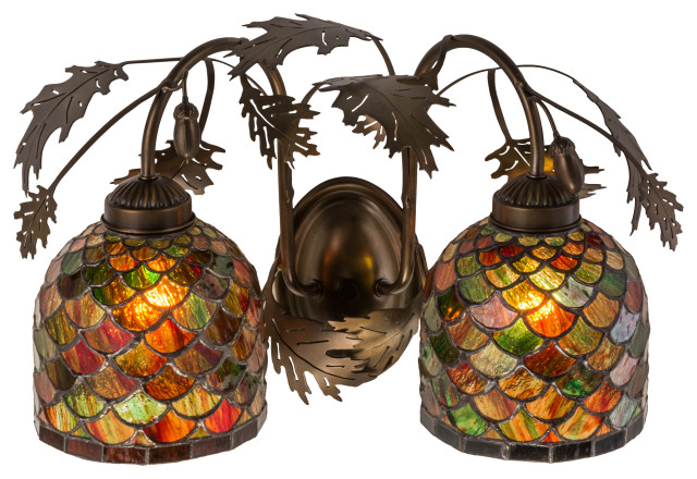 18W Oak Leaf & Acorn 2 LT Wall Sconce - Rustic - Wall Sconces - by ...