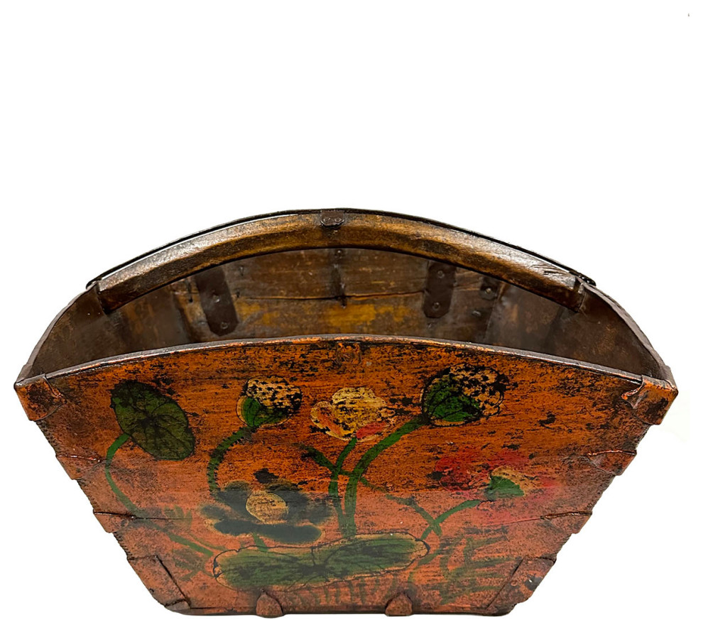 Consigned 19th Century Antique Chinese Wooden Rice Measure Bucket, Dou ...