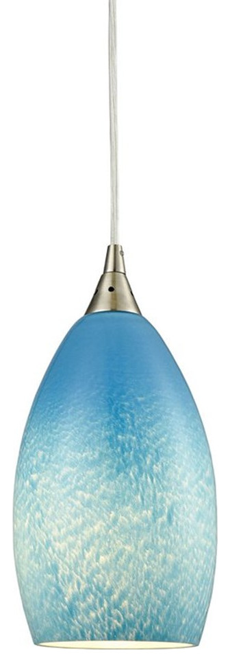 Elk Home Earth 5" 1 Light Metal & Glass Mini Pendant w/ LED Bulb in Sky ...