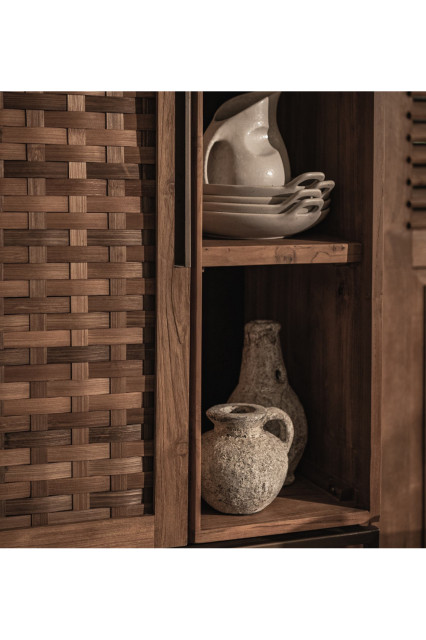 Natural Wooden Cabinet, Open Rack, dBodhi Karma - Tropical - Storage ...