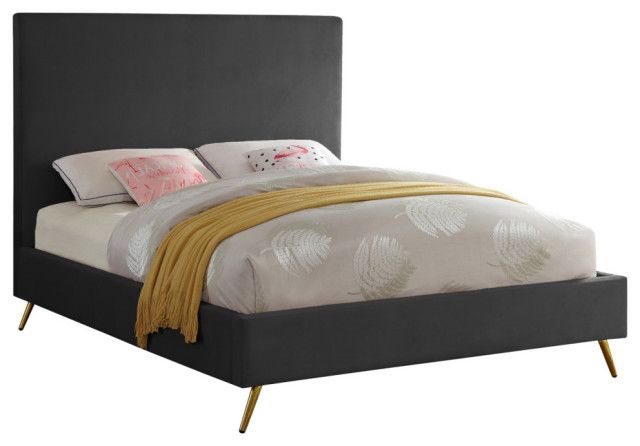 Jasmine Velvet Bed, Queen - Midcentury - Platform Beds - by Meridian ...