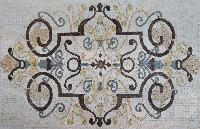 Mosaic Rug Tile, Esmeralda Pattern, 41" x 18" - Mediterranean - Tile ...