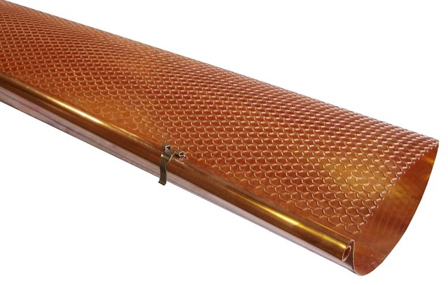Half Round Copper Hinged Gutter Screens, 5" - Contemporary - Roofing ...