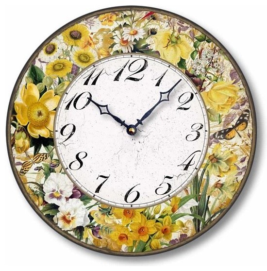 Vintage-Style 12 Inch Nature's Golden Gems Wall Clock - Victorian ...