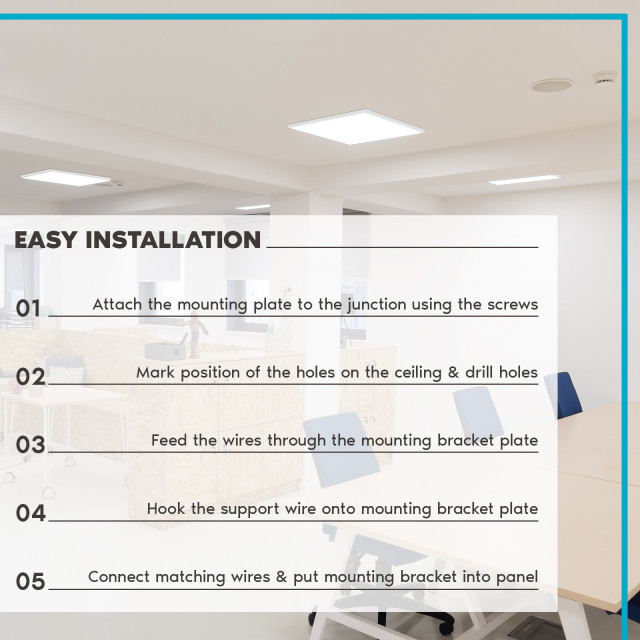 Luxrite 2x2 FT Surface Mount LED Flat Panel 3 Color Option 2 Pack ...