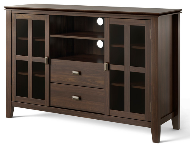 Artisan Solid Wood 53" Wide Tv Media Stand In Tobacco Brown For Tvs Up ...
