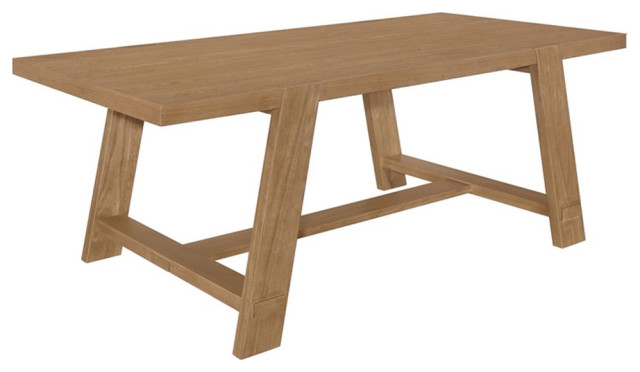 Coaster Sharon Farmhouse Wood Rectangular Trestle Base Dining Table in ...