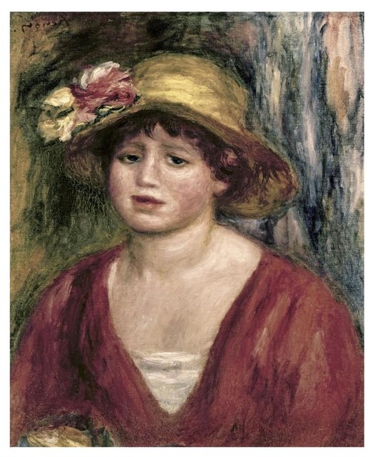 "Young Girl In a Red Dress" Paper Print by Pierre-Auguste Renoir, 15 ...