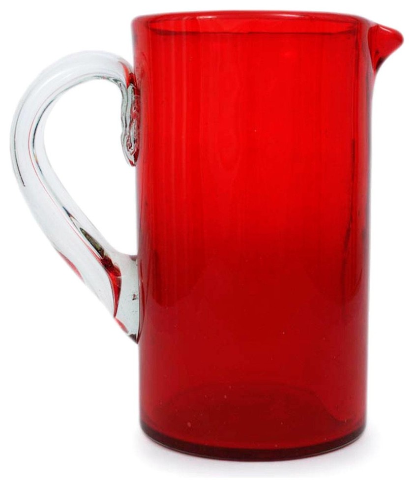 Ruby Red Pitcher, Mexico - Contemporary - Pitchers - by NOVICA | Houzz