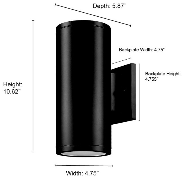 1 Light 4.75 in. Powder Coated Black Outdoor - Modern - Outdoor Wall ...