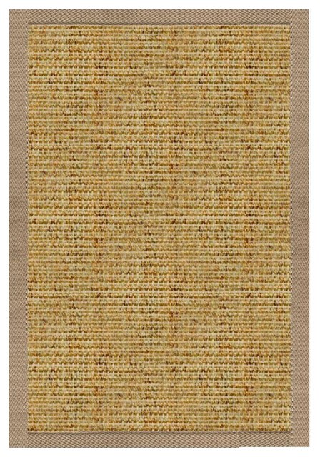 Spice Sisal Rug with Pistachio Shell Cotton Border, 6x9 - Beach Style ...