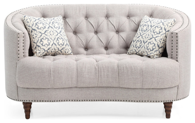 Light Gray Flared Arm Sofa - Traditional - Sofas - by VirVentures | Houzz
