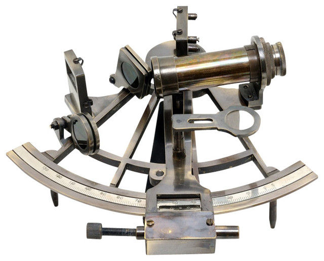 Nautical Sextant In Wood Box (Large) - Beach Style - Decorative Objects ...