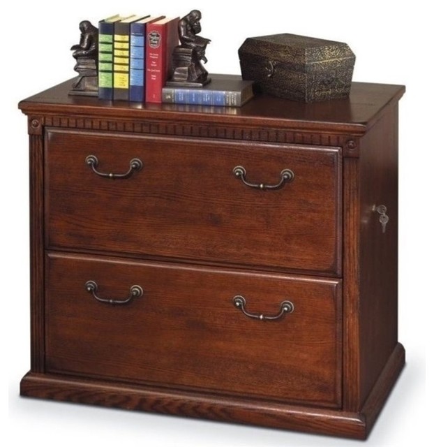 Bowery Hill 2 Drawers Traditional Wood Lateral File Cabinet in Brown - Traditional - Filing ...