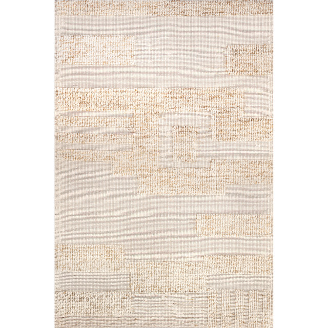 Nuloom Danielle Abstract High-Low Wool Rug, Ivory, 5' x 8 ...