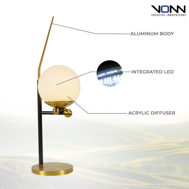 Chianti 22" ETL Certified Integrated LED Table Lamp, Antique Brass ...