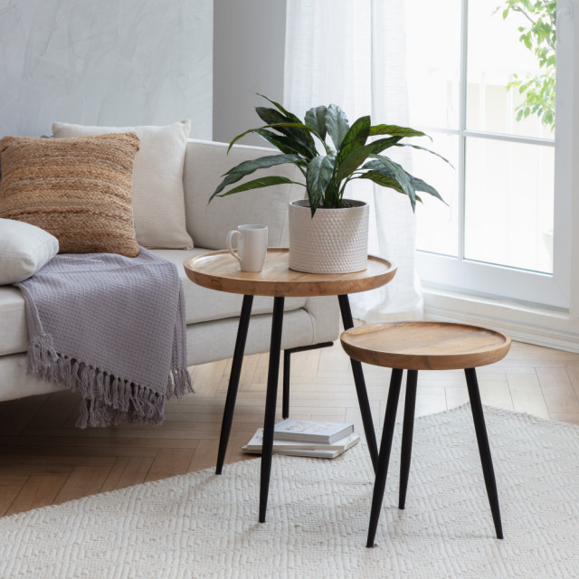 Chevery Small Tri Pin Side Table - Midcentury - Side Tables And End ...
