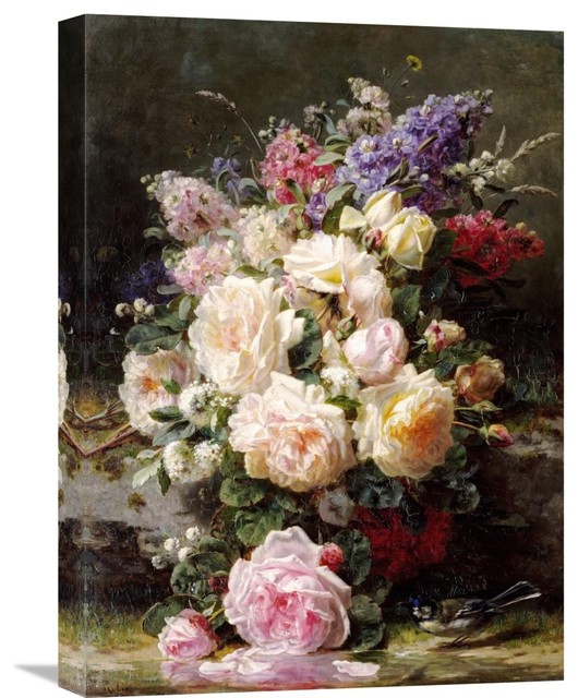 "Still Life With Roses" Artwork, 15.988" x 22" - Traditional - Prints ...