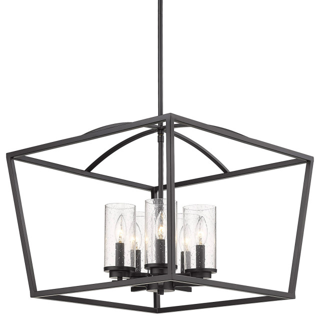Mercer 5 Light Chandelier, Matte Black - Transitional - Chandeliers ...