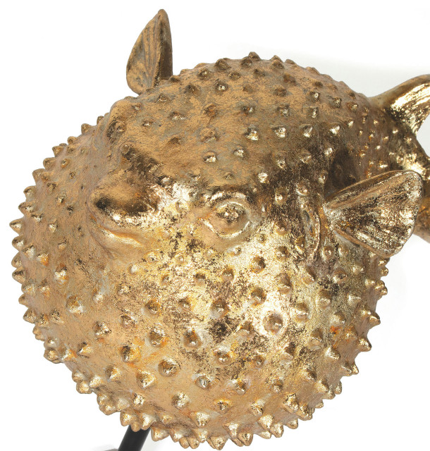 Gilded Puffer Decorative Accessory - Beach Style - Decorative Objects ...
