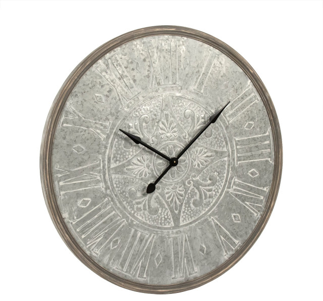 Wooden Frame Iron Clock - French Country - Wall Clocks - by Hudson Home ...