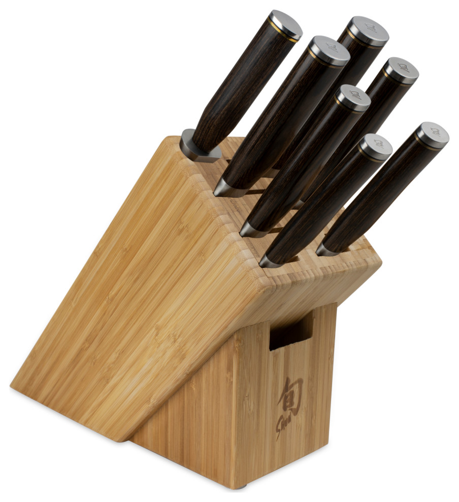 Shun Premier 8-Piece Professional Block Set with 11-Slot Bamboo Block ...