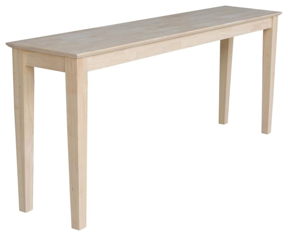 Shaker Console Table, 72" Extended Length, Unfinished Butcher Block ...