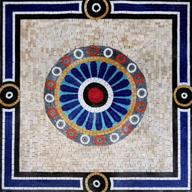 Mosaic Art - Geometric Mosaic, 48" x 48" - Contemporary - Tile Murals ...