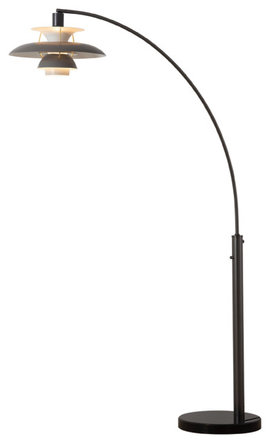 Palm Springs 1 Light Arc Floor Lamp, Gunmetal - Midcentury - Floor ...