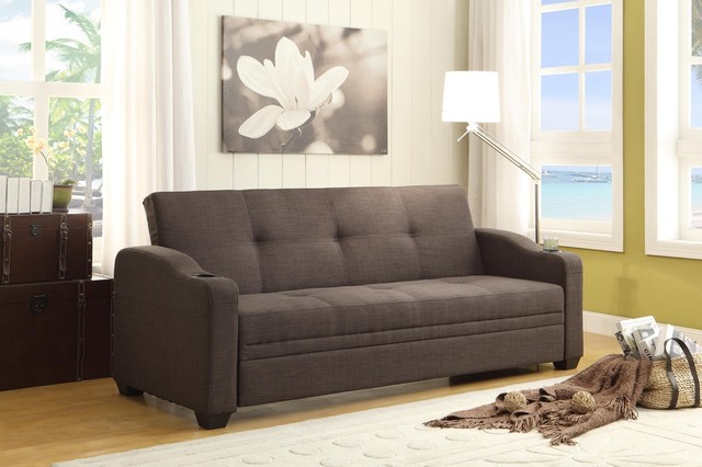 Casement Click Clack Convertible Sofa, Fabric Dark Gray - Transitional ...