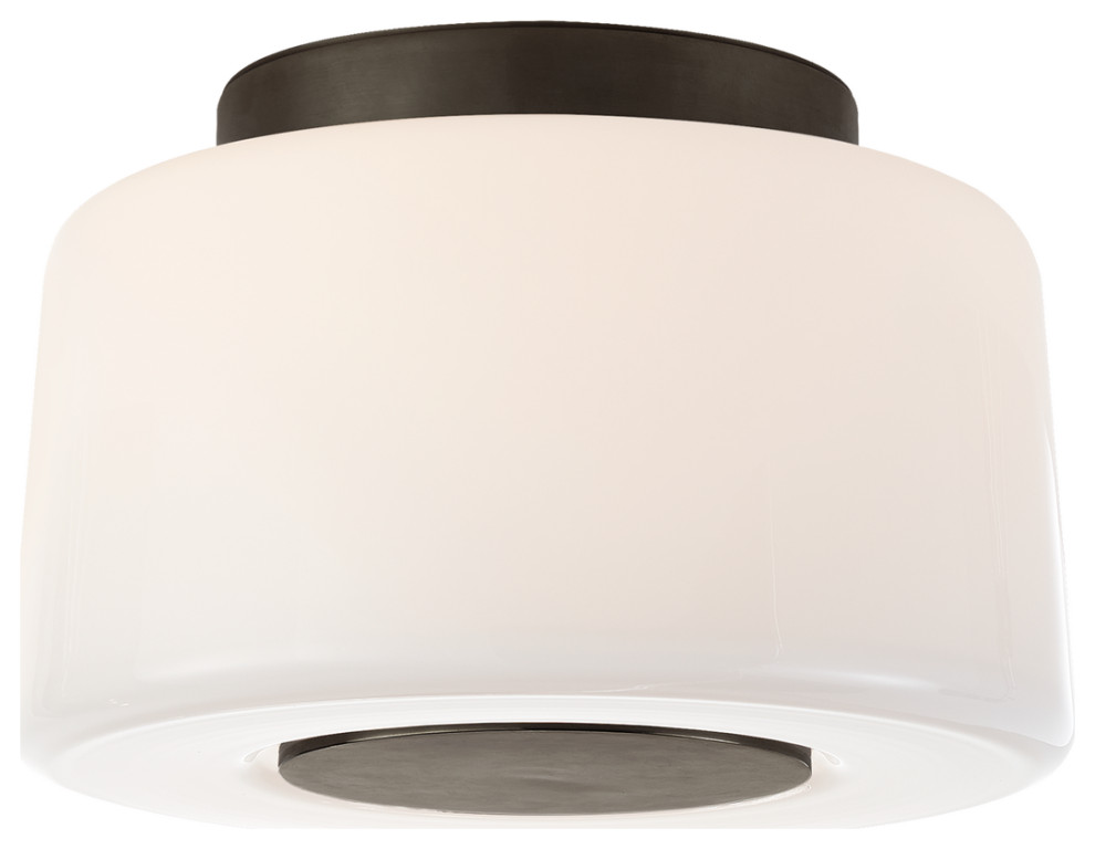 Acme Small Flush Mount With White Glass - Transitional - Ceiling ...