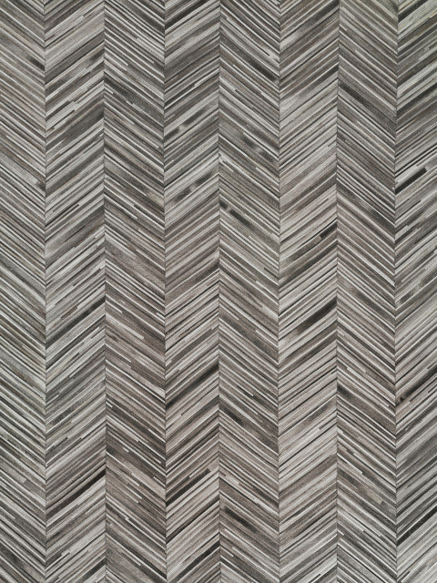 Natural Hide Cowhide Gray/Ivory Area Rug, 13'6"x17'6" - Contemporary ...