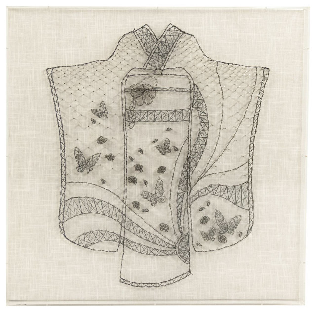 Kimono String Acrylic Frame Wall Art - Asian - Wall Accents - by Hudson ...