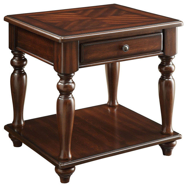 Emma Mason Signature Fairy End Table in Walnut - Traditional - Side ...