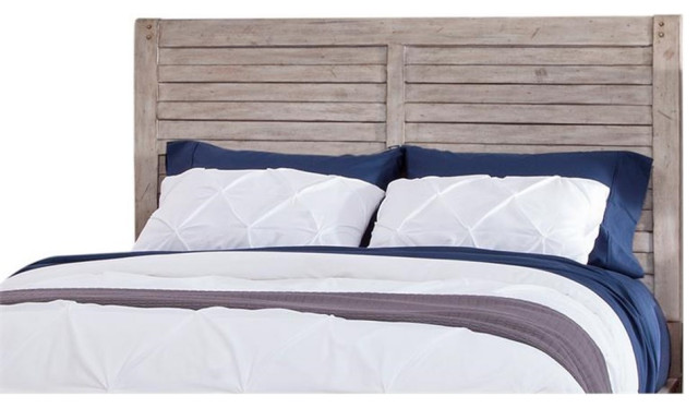 American Woodcrafters Aurora White-washed Wood King Panel Headboard ...
