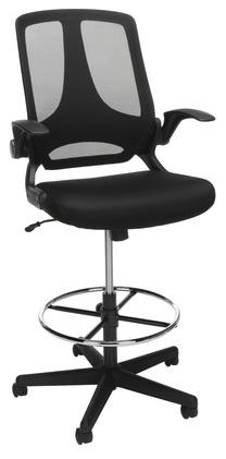 OFM Mid Back Mesh Drafting Chair, Drafting Stool, Flip Arms ESS-3046 ...