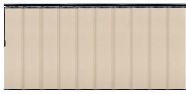 Maxene 10-Panel Track Extendable Vertical Blinds 120-218"W, 116" H ...