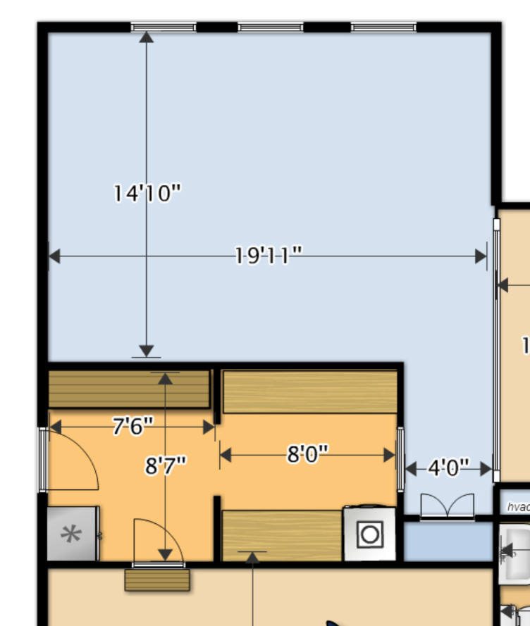 Quick help! Which way to lay rectangular tile near wood flooring?