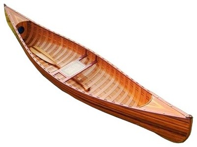 Wooden Display Canoe With Ribs Curved Bow 10' - Beach Style - Garden ...