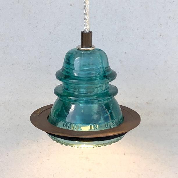 Insulator Light LED Pendant BG, 5" Metal Ring - 120V/6W 580 Lumen Bulb ...