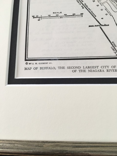 Vintage Buffalo, NY Map, Framed Original Buffalo Map- Authentic 1940s ...