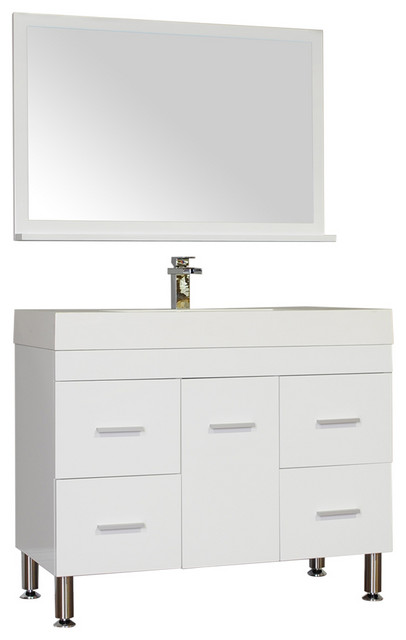 The Modern 39 inch Single Modern Bathroom Vanity in White without ...