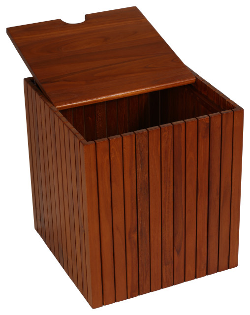 Bare Decor Kiev Solid Teak Storage Basket Box with Lid,17x17x20 ...