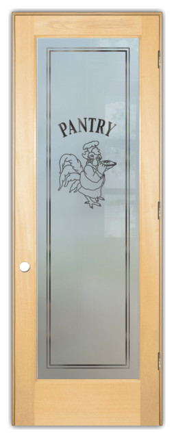 Pantry Door - Rooster Chef - Primed - 28" x 80" - Book/Slab Door, 30 ...