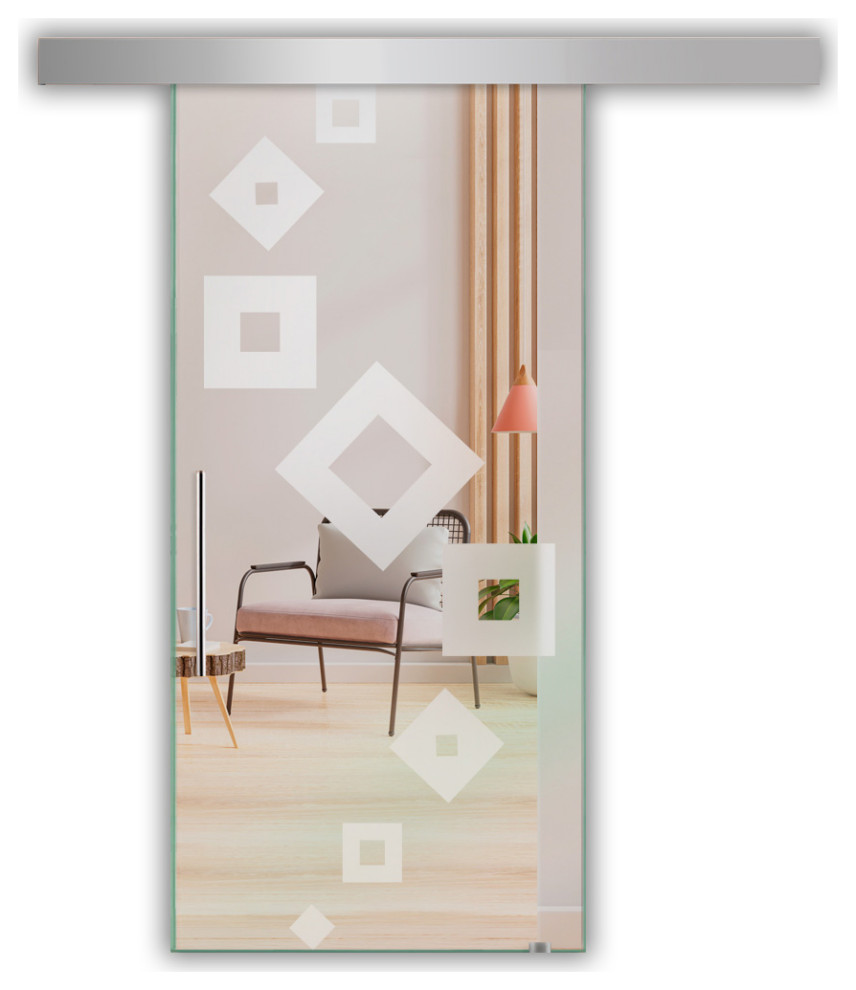 Sliding Glass Door With Designs ALU100, 38"x81" - Modern - Interior ...