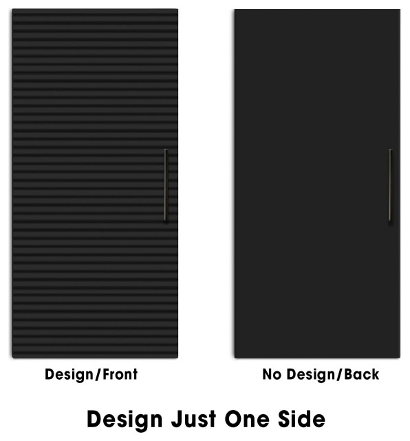 Fluted Wooden Hidden Hardware Sliding Barn Door Horizontal Lines, 38 ...