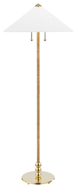 Hudson Valley Flare 2-LT Floor Lamp L1399-AGB - Aged Brass ...